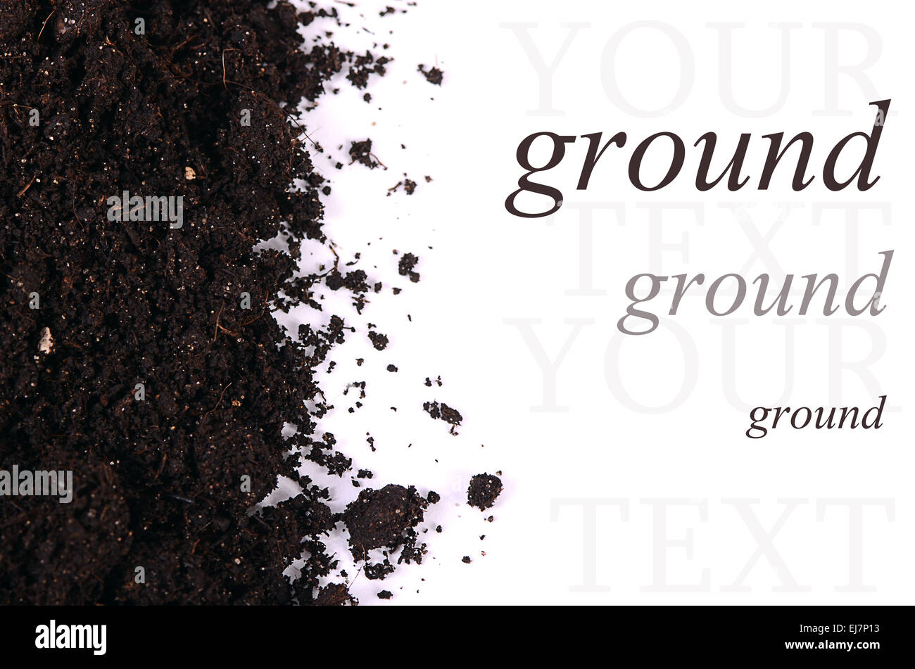 Black ground close up isolated on white Stock Photo - Alamy