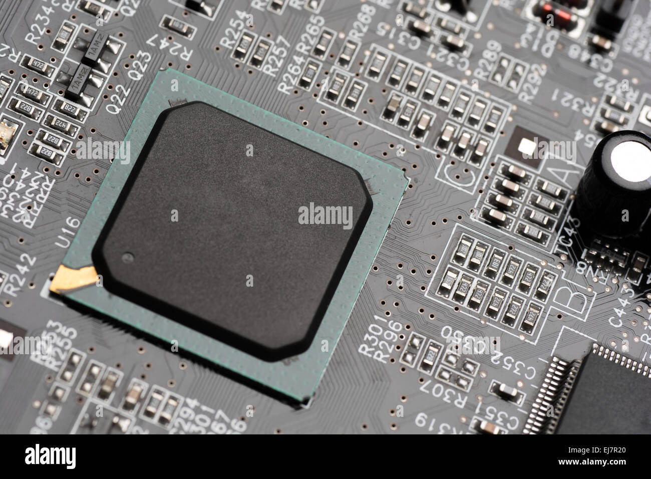 microchip integrated on motherboard Stock Photo - Alamy