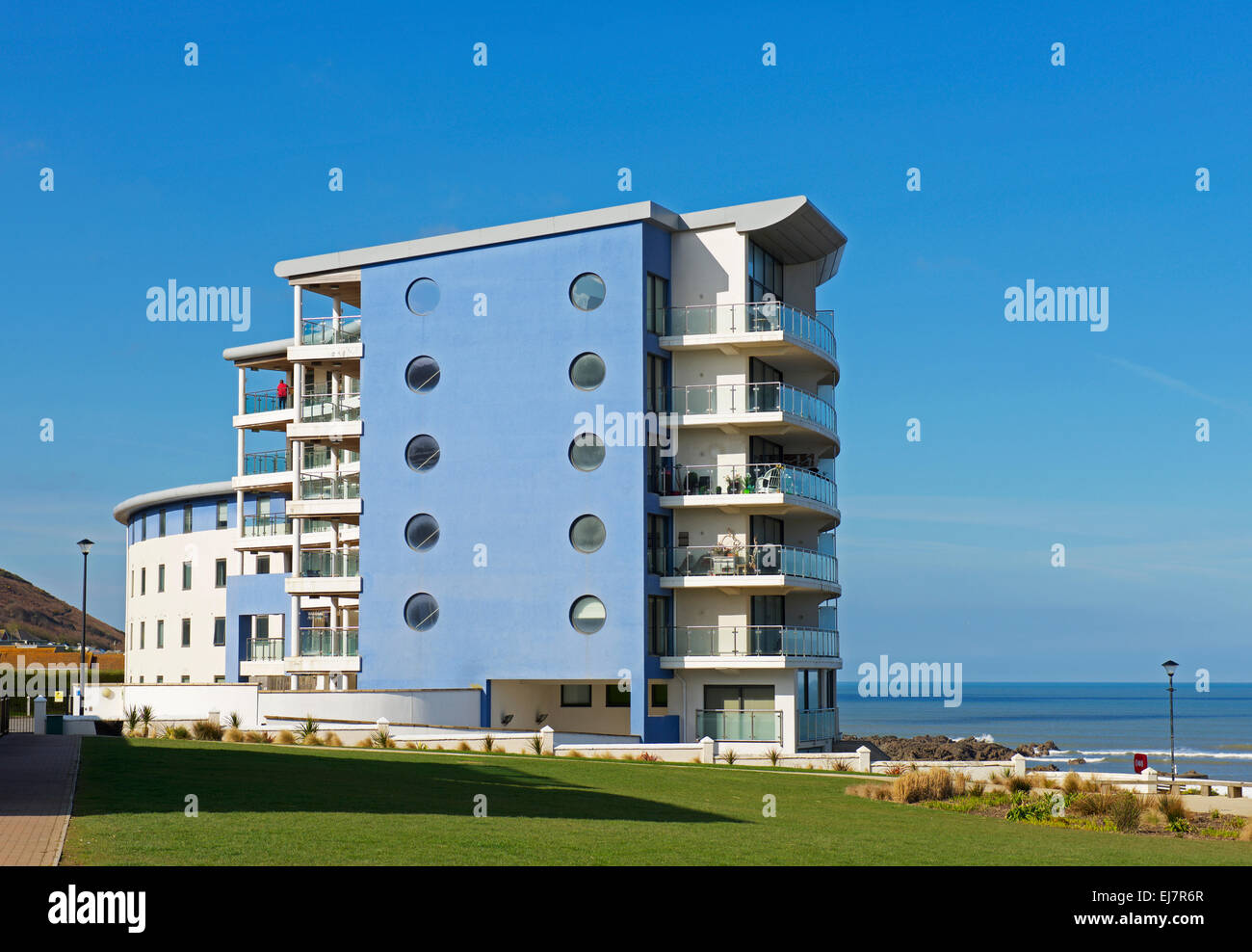 Apartment block in Westward Ho!, Devon, England UK Stock Photo - Alamy