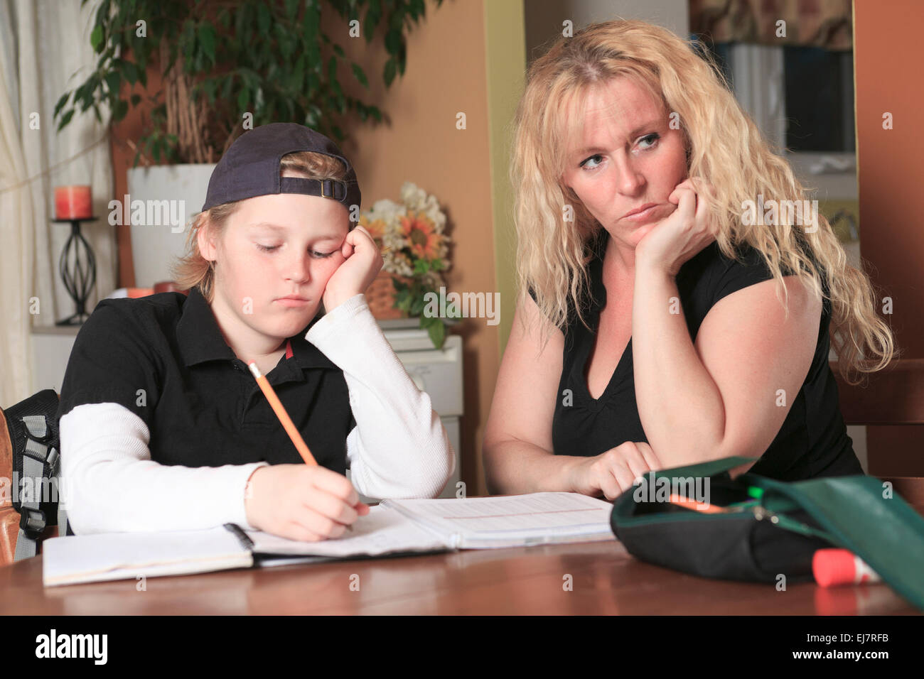 Confused kid on study table hi-res stock photography and images - Alamy