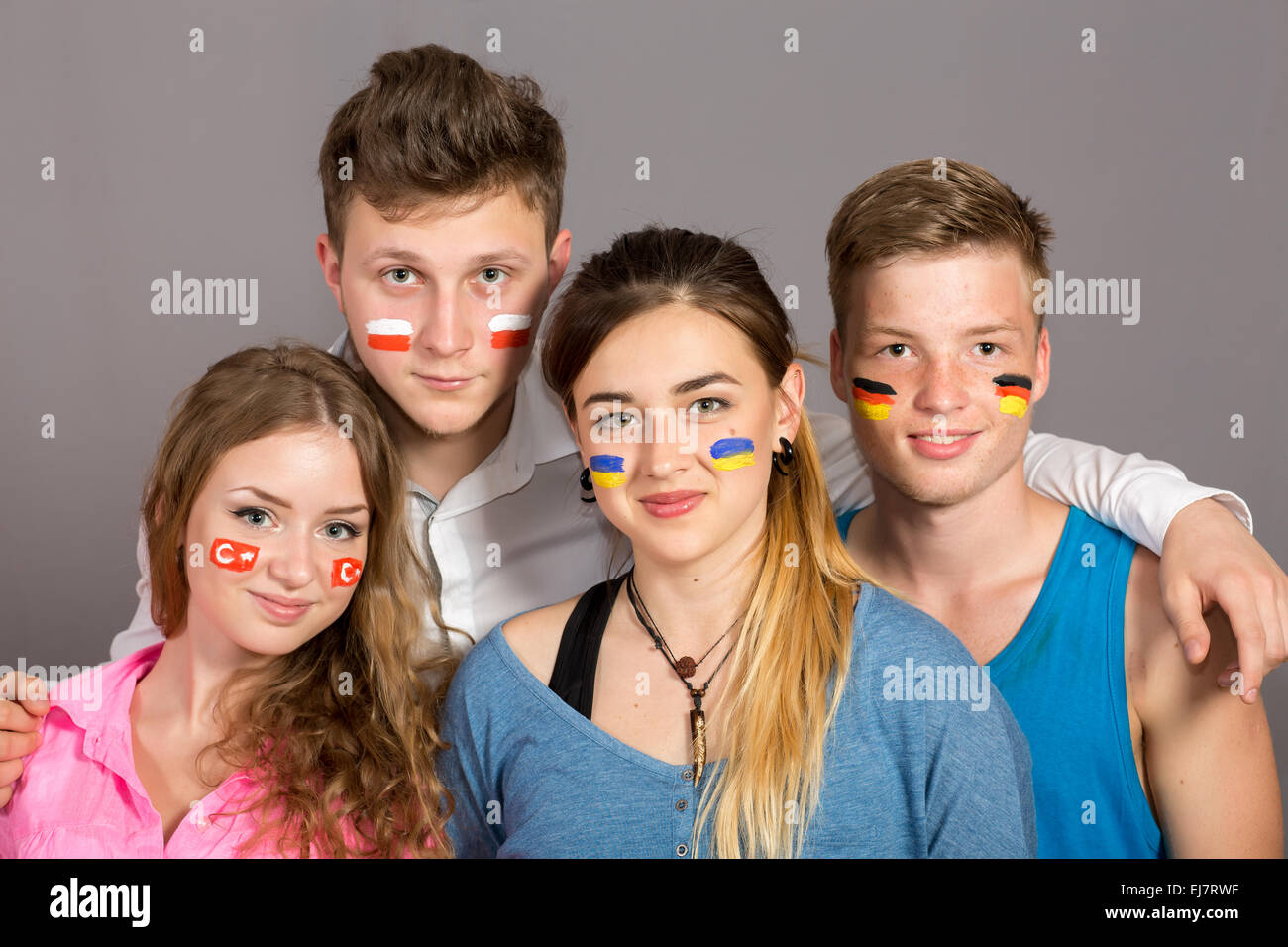 Human face painted flag hi-res stock photography and images - Alamy