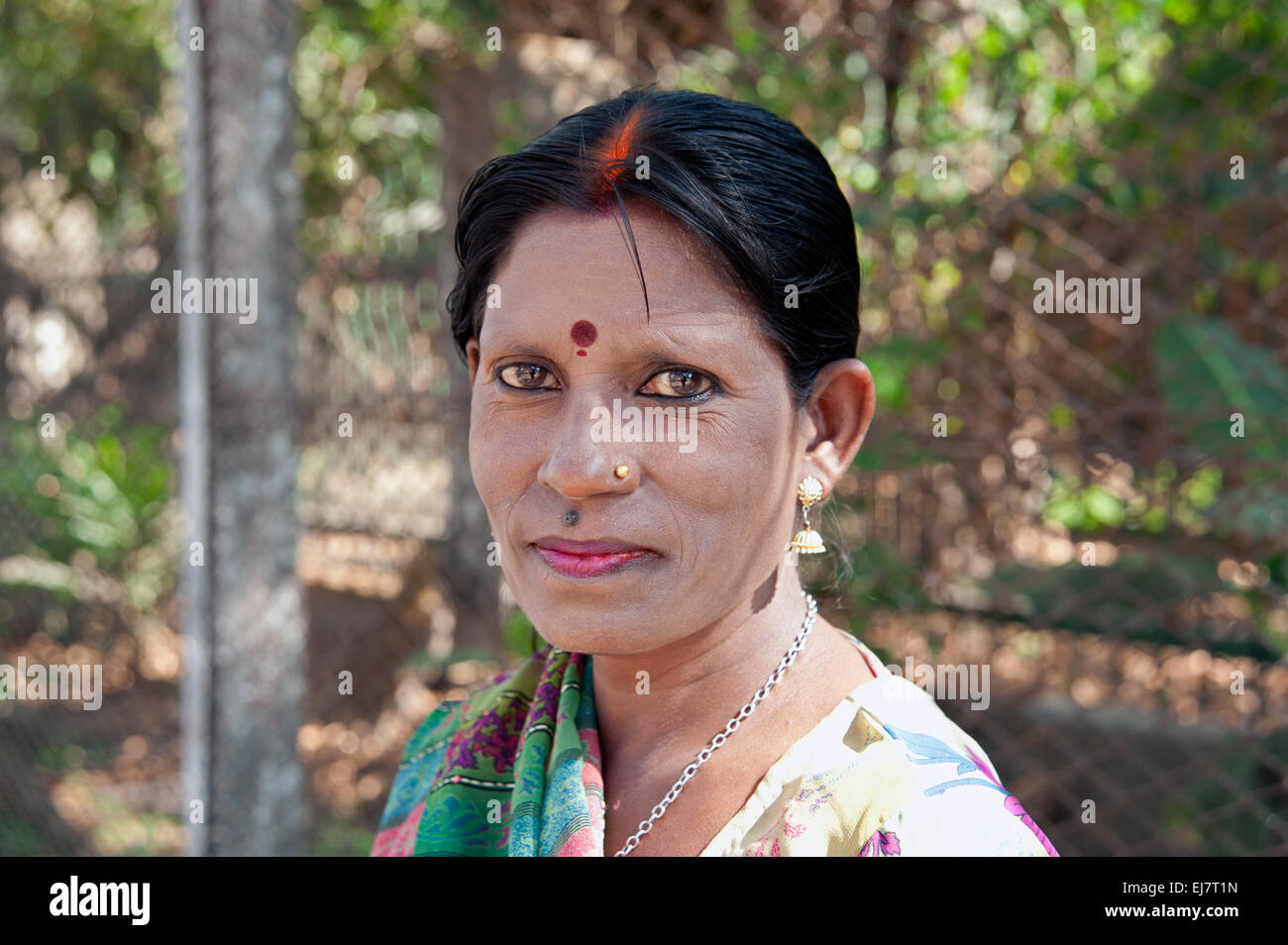 Portrait of an Indian lady on a Yangon street Myanmar Burma Stock Photo ...