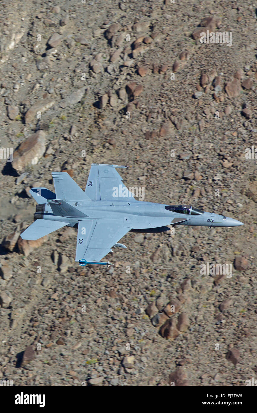 Close Up Of A US Navy F/A-18E Super Hornet Jet Fighter Flying At Very ...