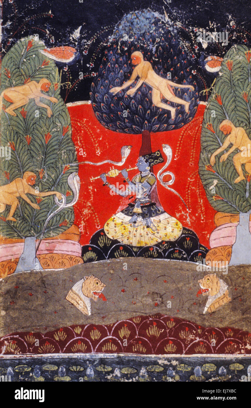 Asavari Ragini, Central India. Rajput miniature painting circa circa ...