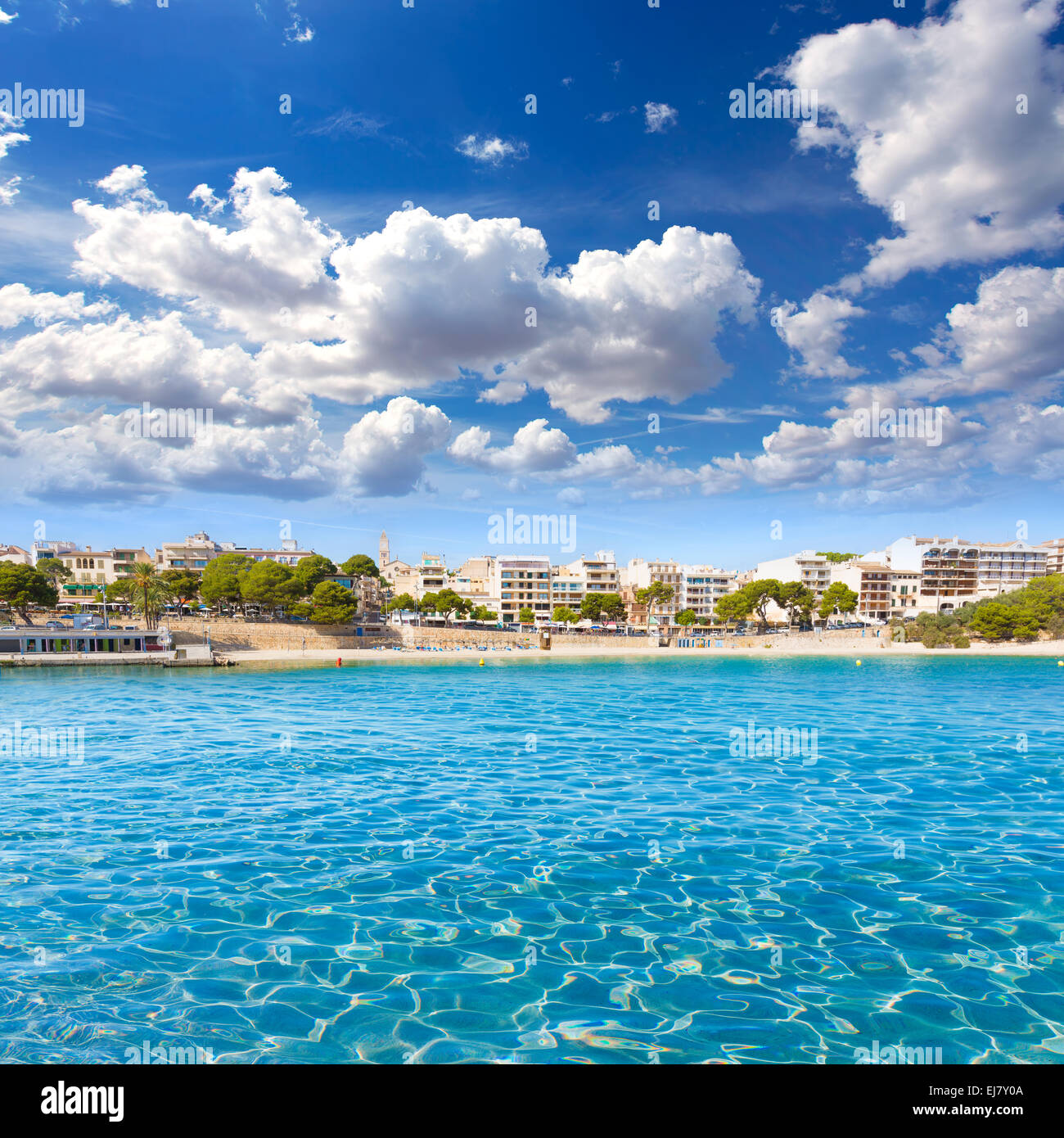 Majorca Porto Cristo beach in Manacor of Mallorca Balearic island at ...