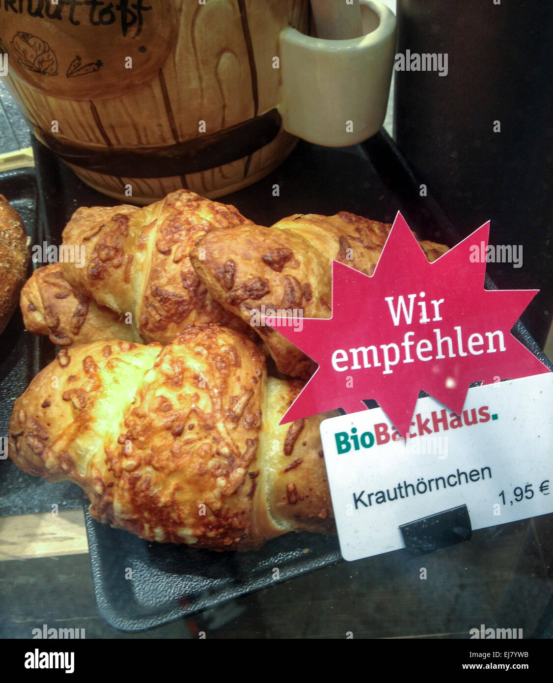 Berlin, Germany, Detail French Croissants, Pastries in German Bakery ...