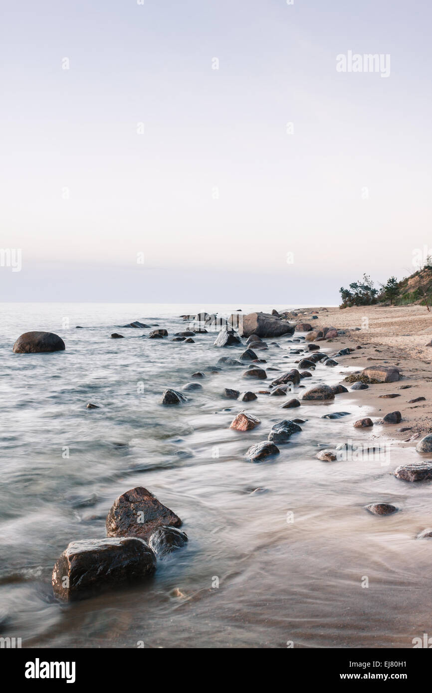 Baltic Sea shore beach in Wolin National Park, Pomerania, Poland ...