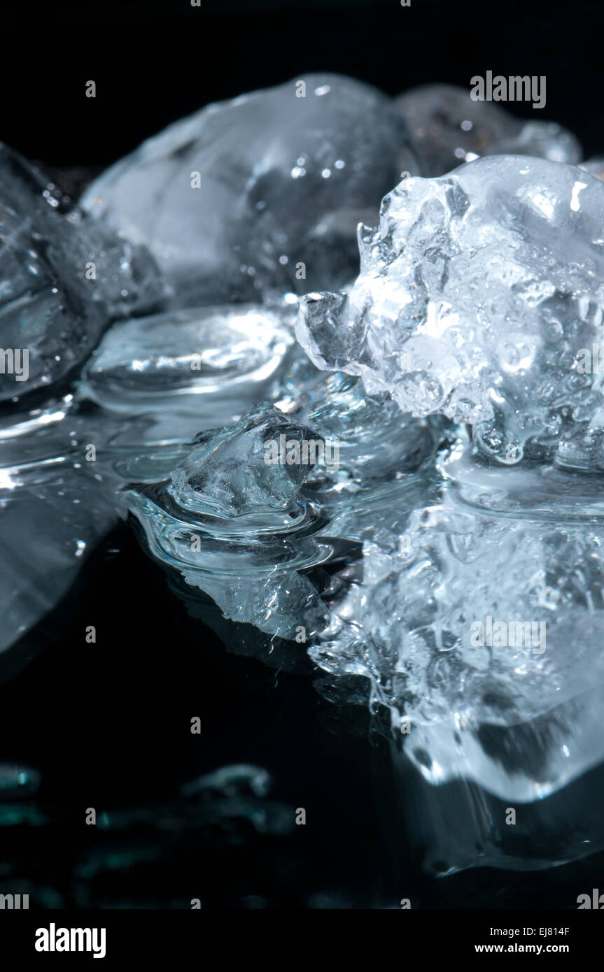 chunks of ice lay on the ground Stock Photo - Alamy