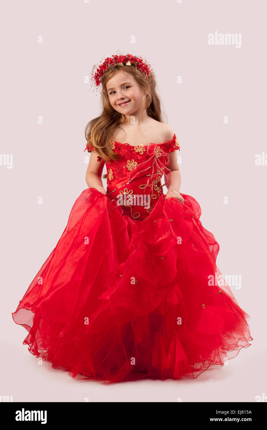 girl in a red dress Stock Photo - Alamy