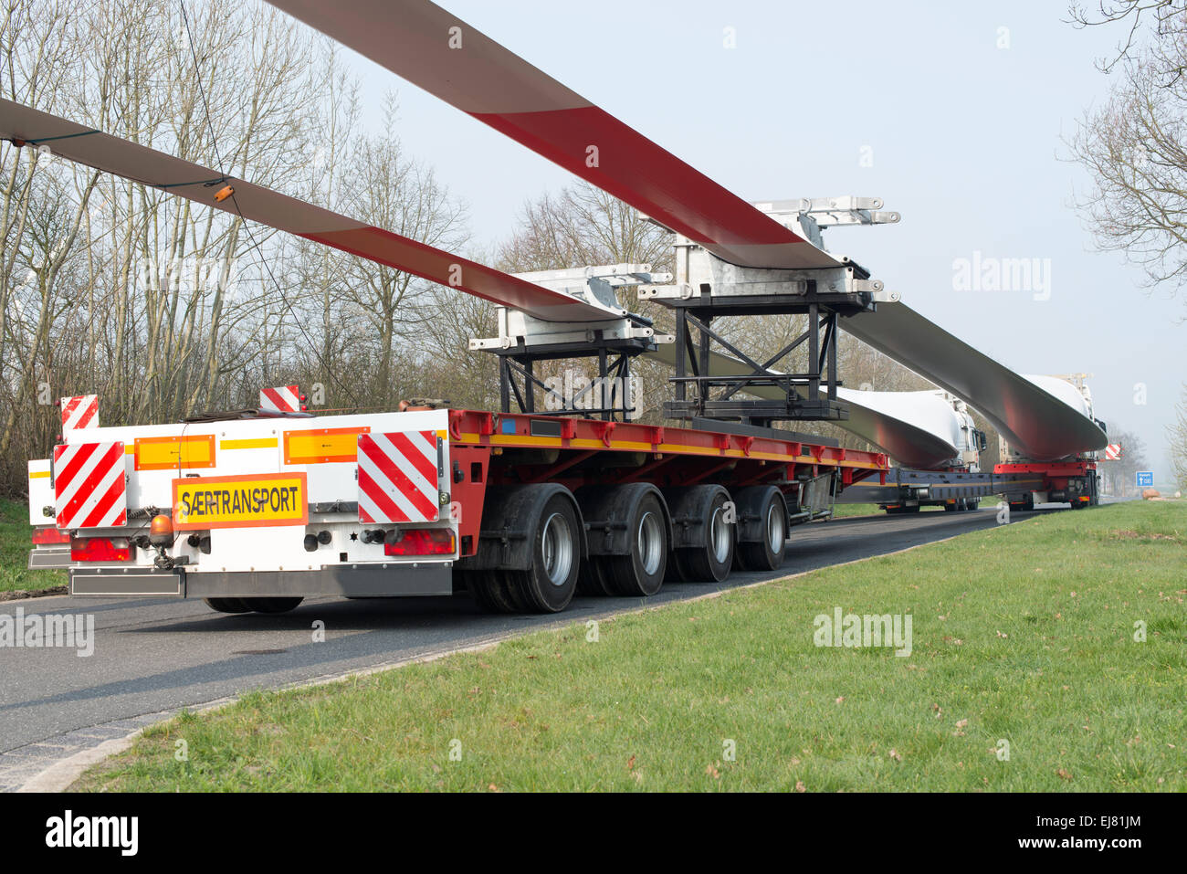 heavy transport: Wind turbine transportation Stock Photo - Alamy