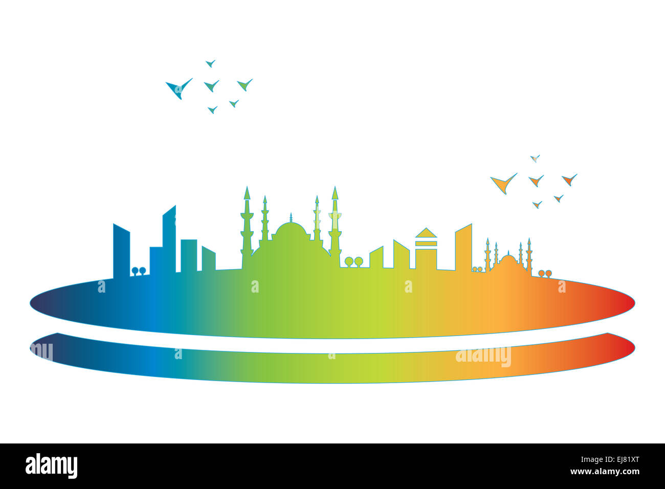 Vector City Landscape Istanbul Stock Photo - Alamy
