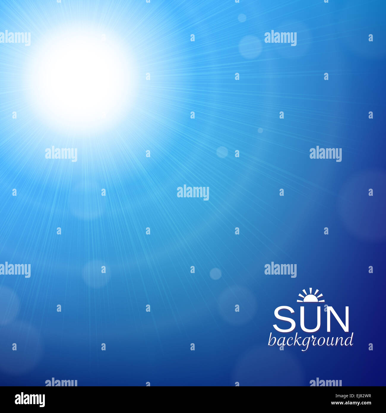 Blue Sun Background Stock Photo - Alamy