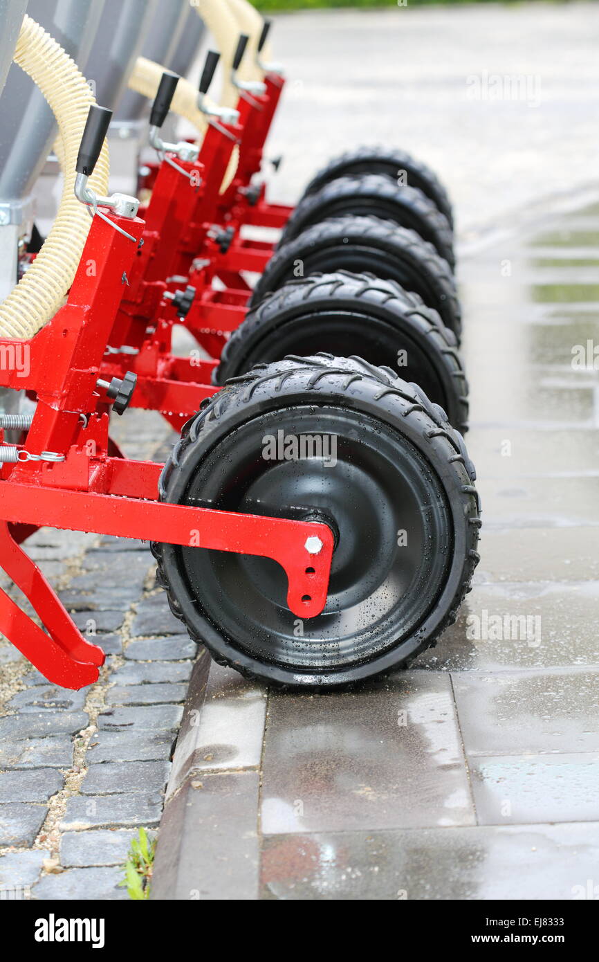 Wheels seeding system Stock Photo - Alamy