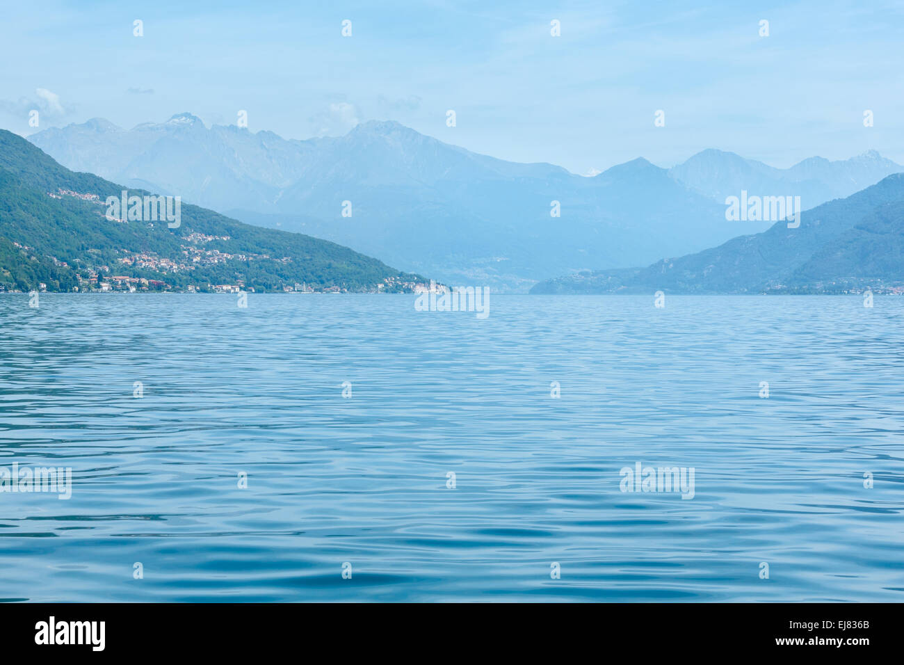 Lake Como (Italy) view from ship Stock Photo - Alamy