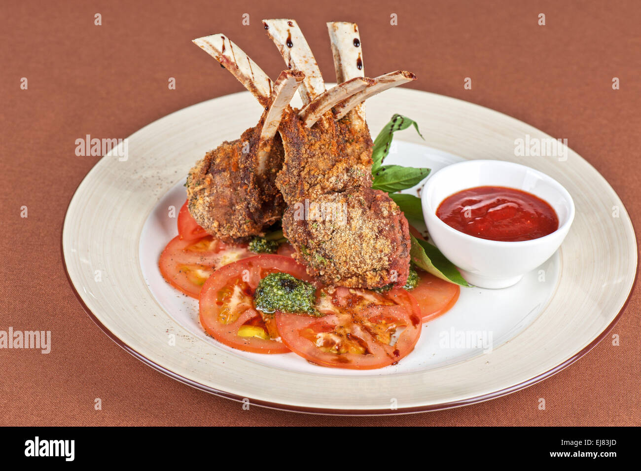 roasted lamb rib Stock Photo - Alamy