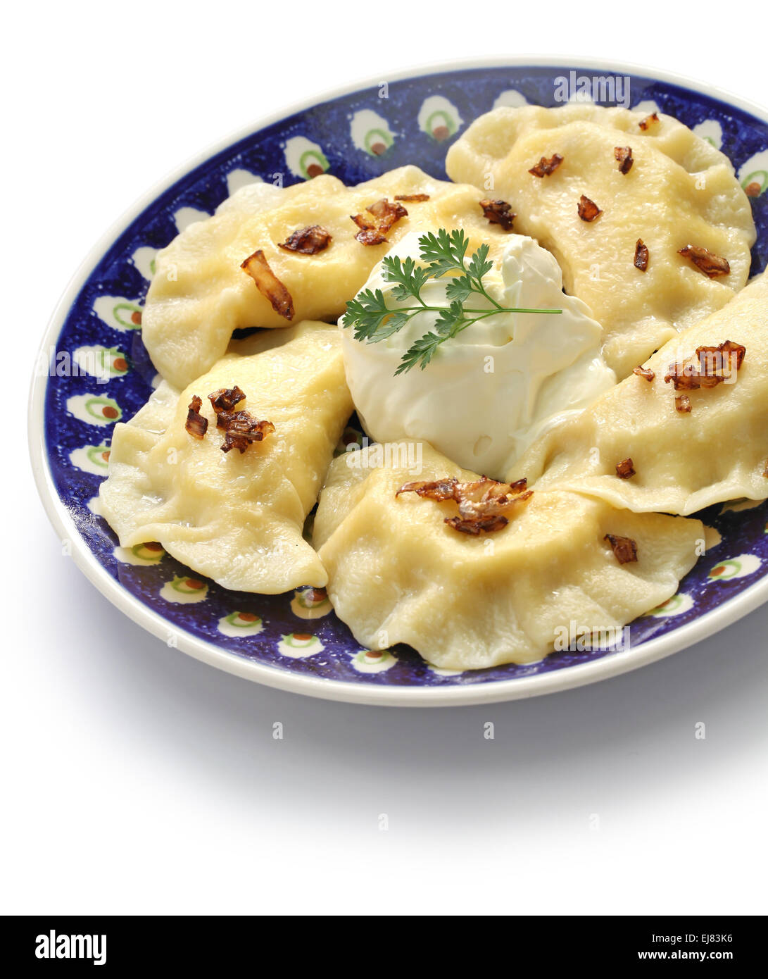 homemade pierogi dumplings, polish food isolated on whte background ...