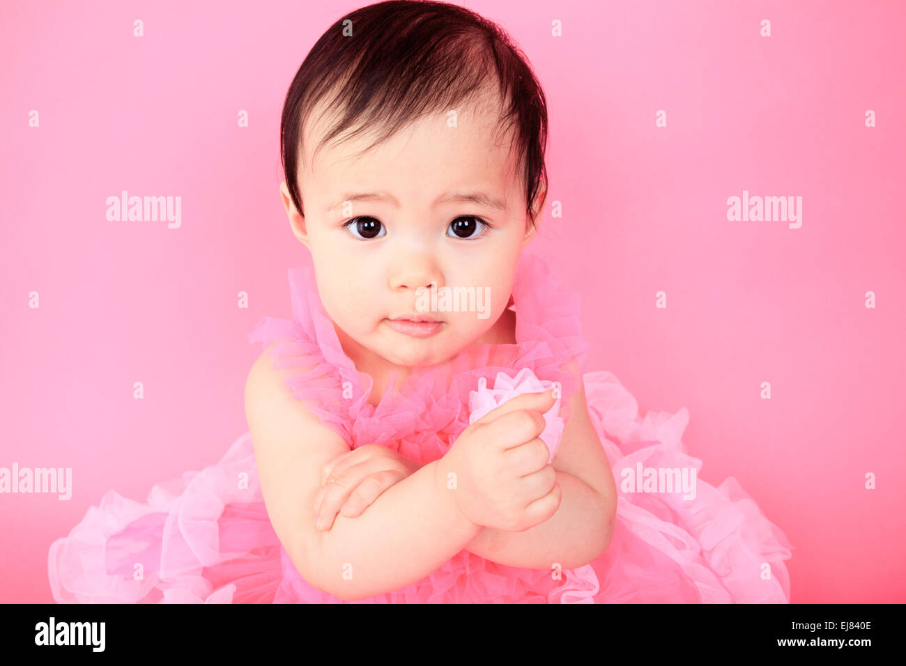 A Asian baby on a studio white background Stock Photo - Alamy