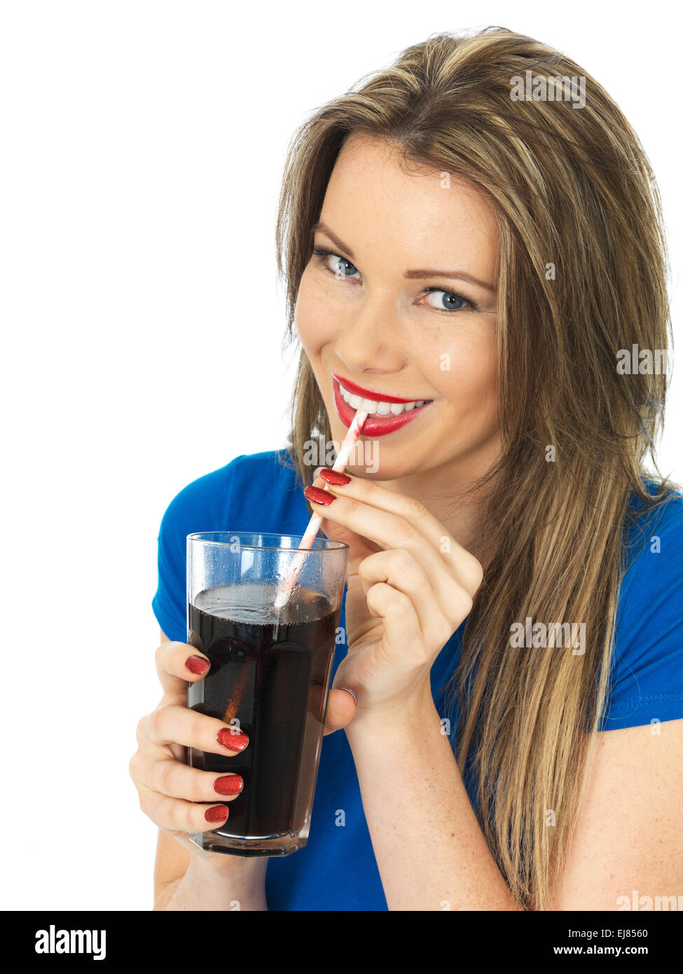 Woman straw fizzy drink hi-res stock photography and images - Alamy