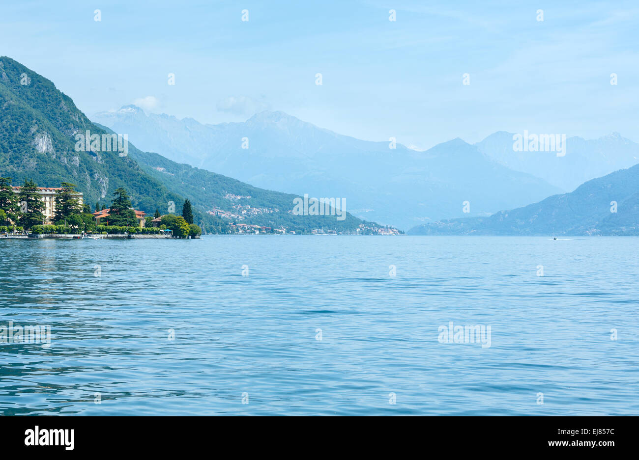 Lake Como (Italy) view from ship Stock Photo - Alamy