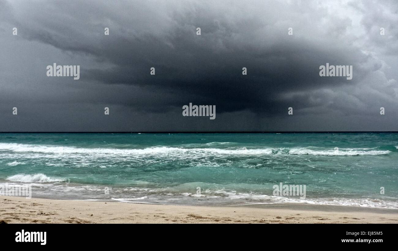 View of a storm on the ocean Stock Photo - Alamy