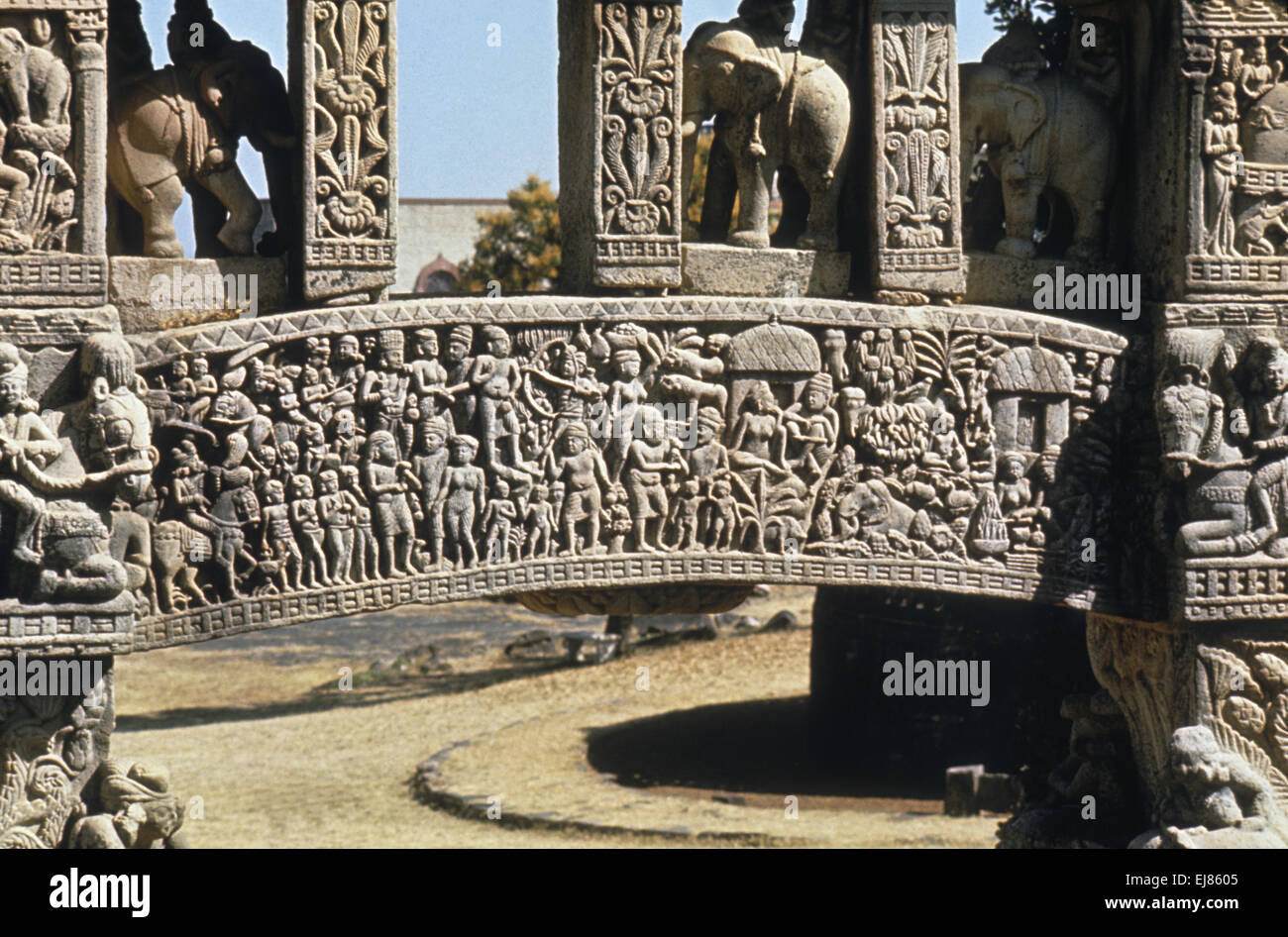 Stupa 1 or Great Stupa : North Torana, Lower Architrave, showing ...