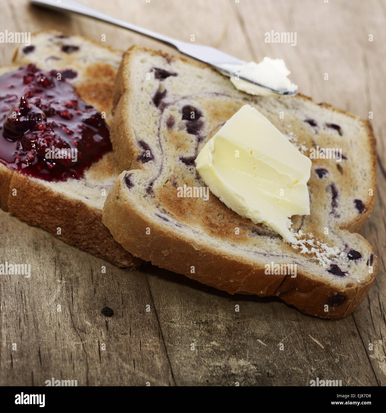 Slice bread blueberry jam fresh hi-res stock photography and images - Alamy