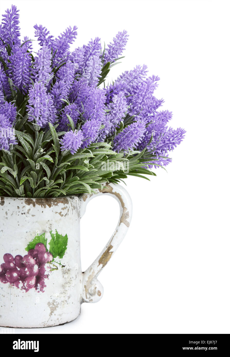 Jug with wild flowers isolated Stock Photo - Alamy