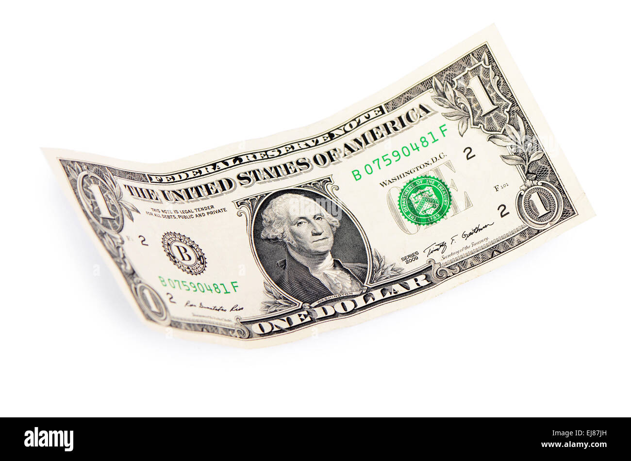 One dollars isolated on white background Stock Photo - Alamy