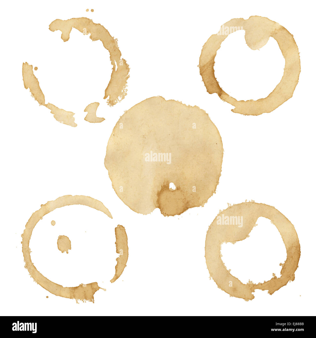 Coffee Stain Set Stock Photo - Alamy