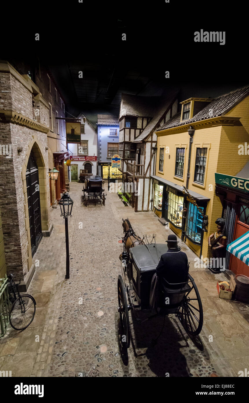 Victorian street inside York Castle Museum, UK Stock Photo - Alamy