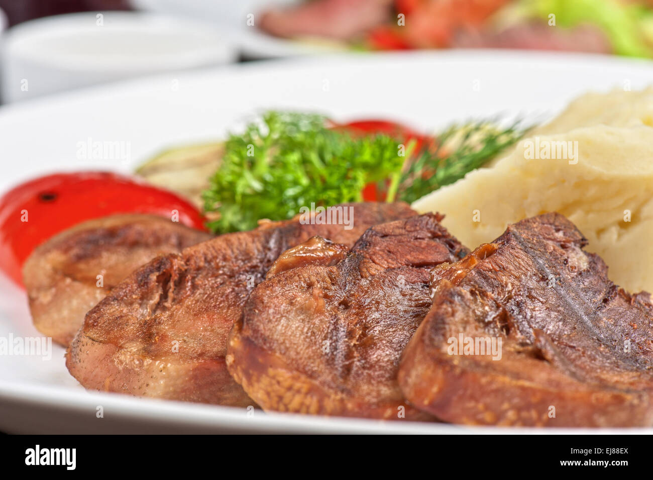 tongue with grilled vegetable Stock Photo - Alamy