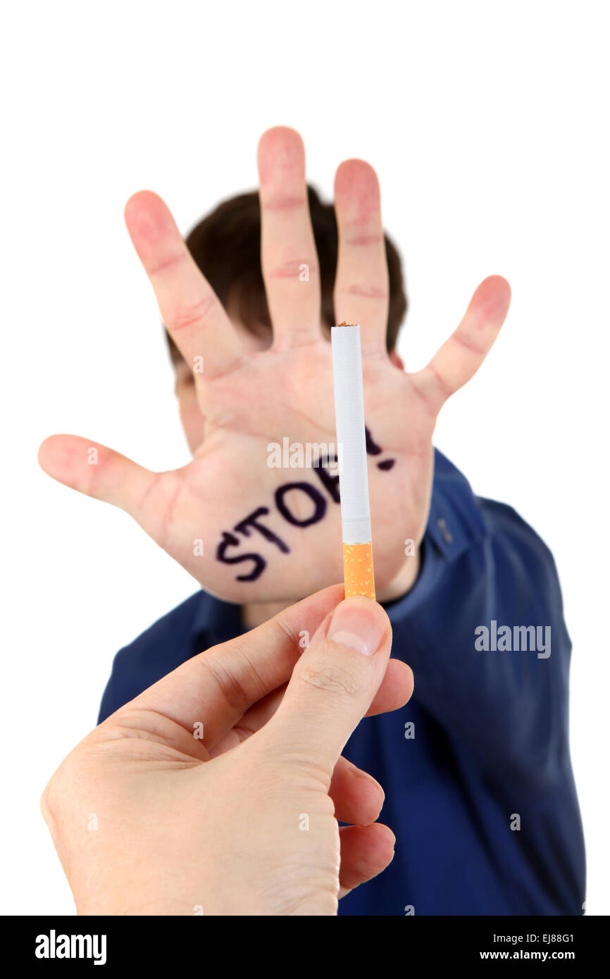 Teenager refuses Cigarette Stock Photo - Alamy