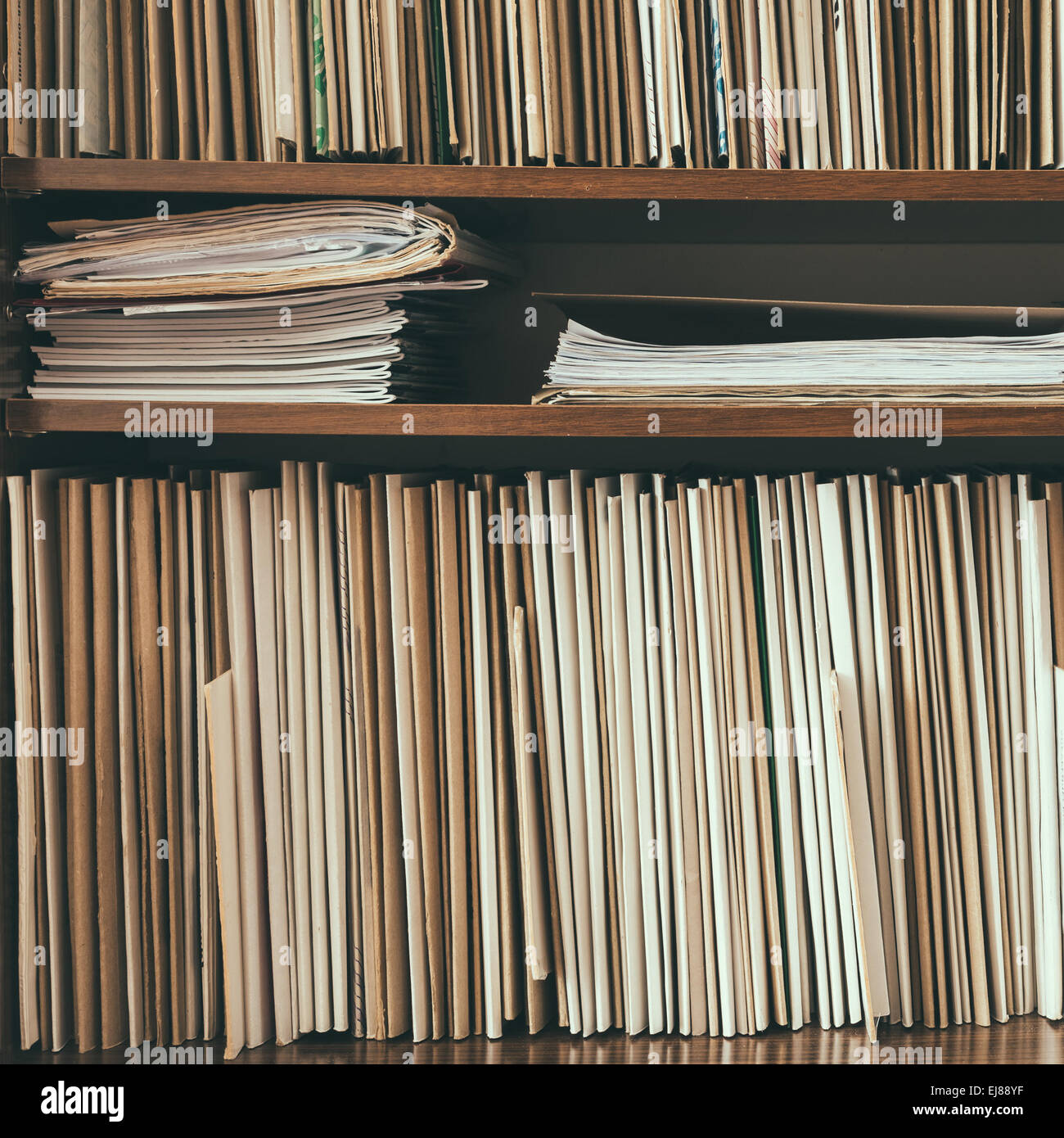 Keeping Paper Records On Shelves Background Stock Photo - Alamy