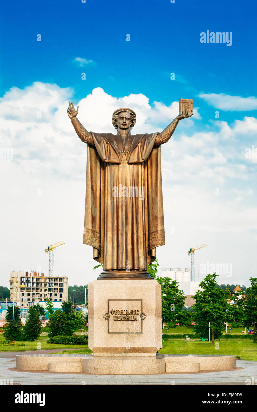 Monument to Francisk Skarina in Minsk, Belarus. Famous Symbol Of ...