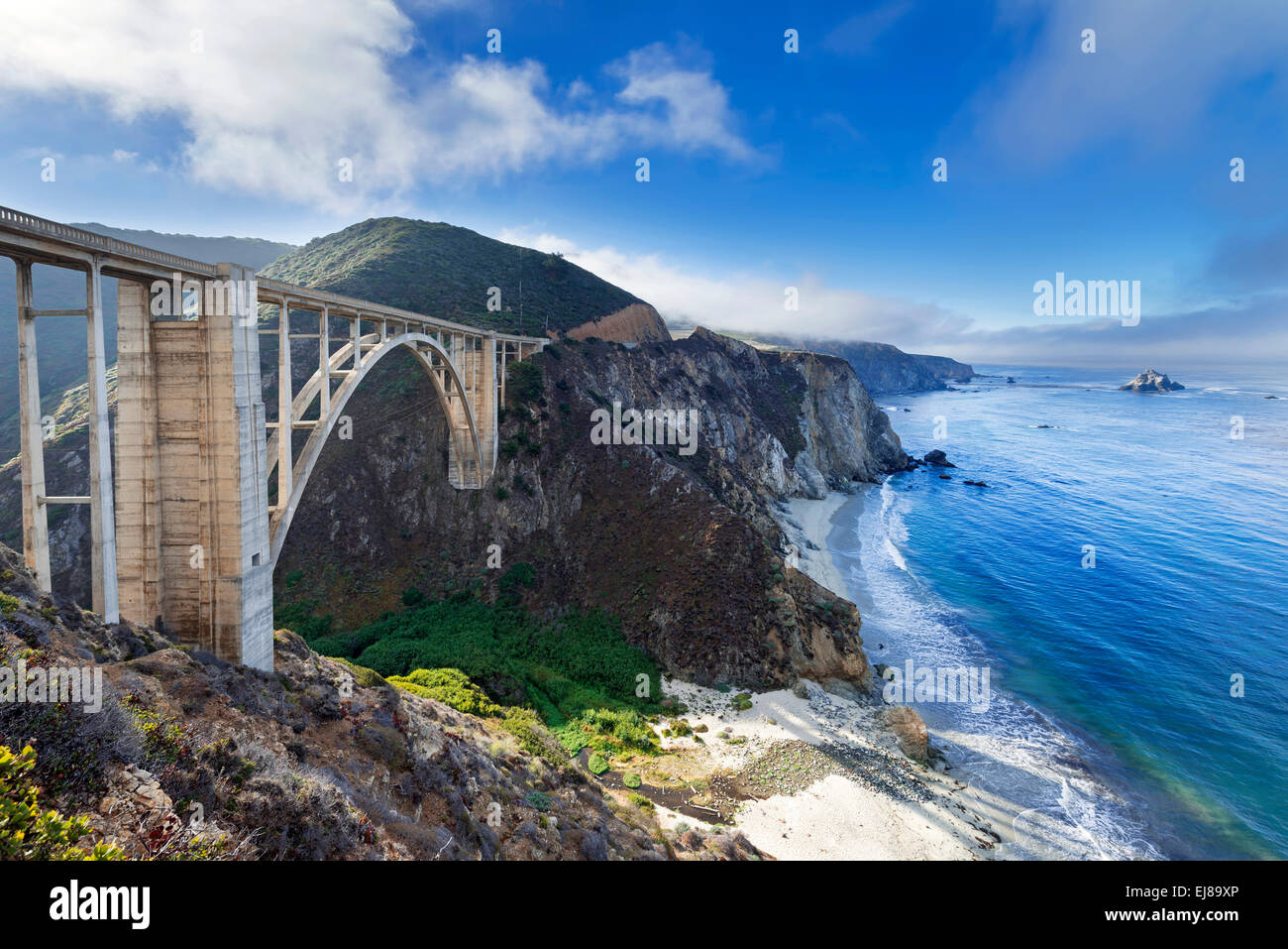 Reinforced concrete open spandrel arch bridge hi-res stock photography ...
