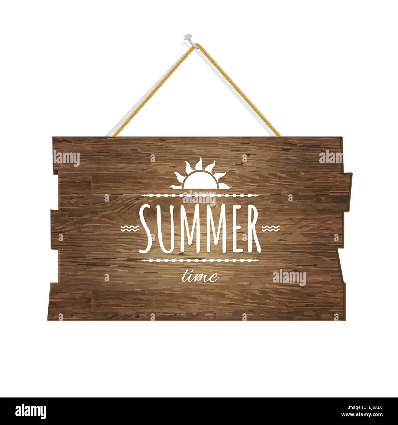 Summer Time Wooden Board Stock Photo - Alamy