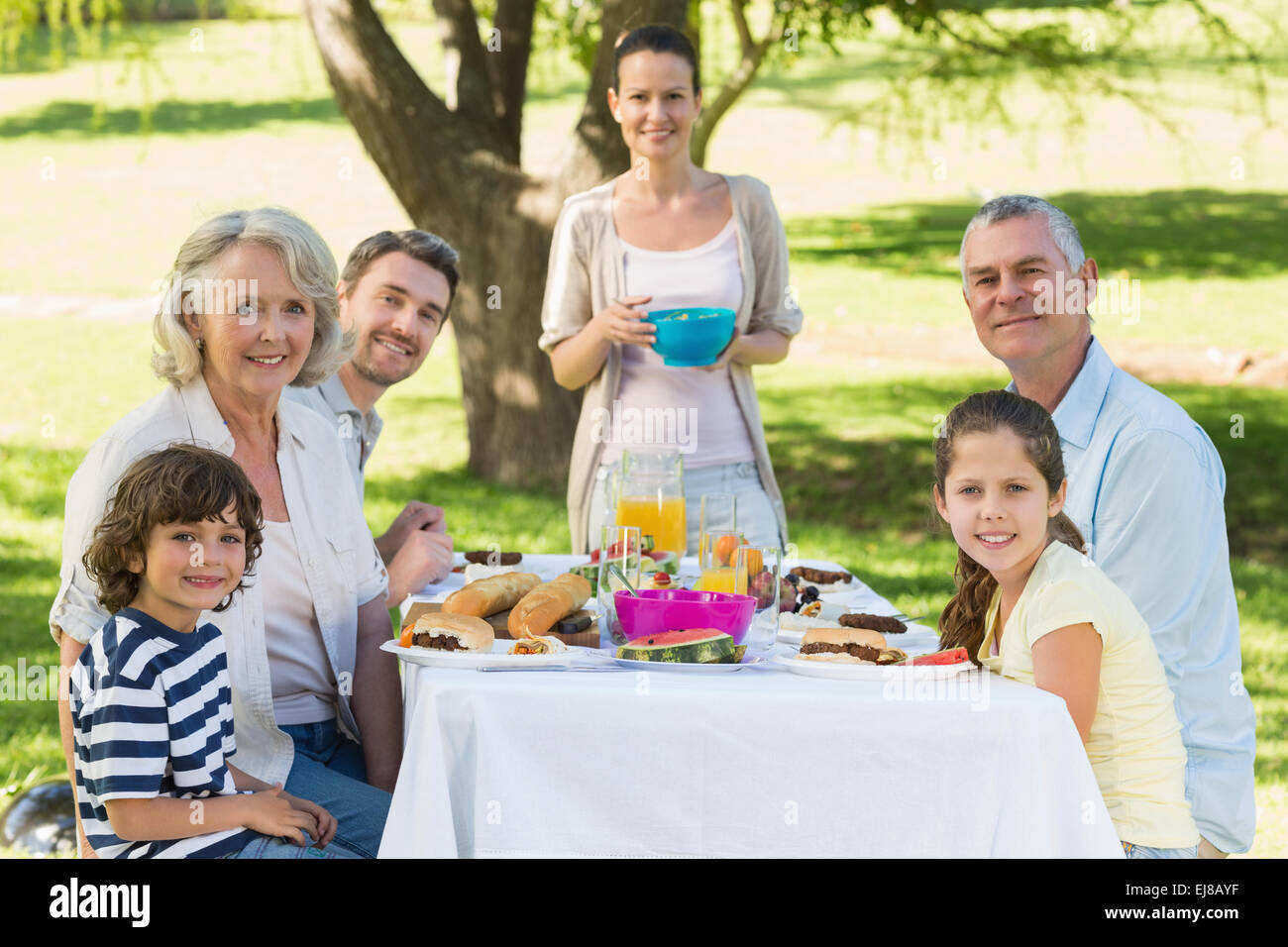 Portrait family lunch in hi-res stock photography and images - Alamy