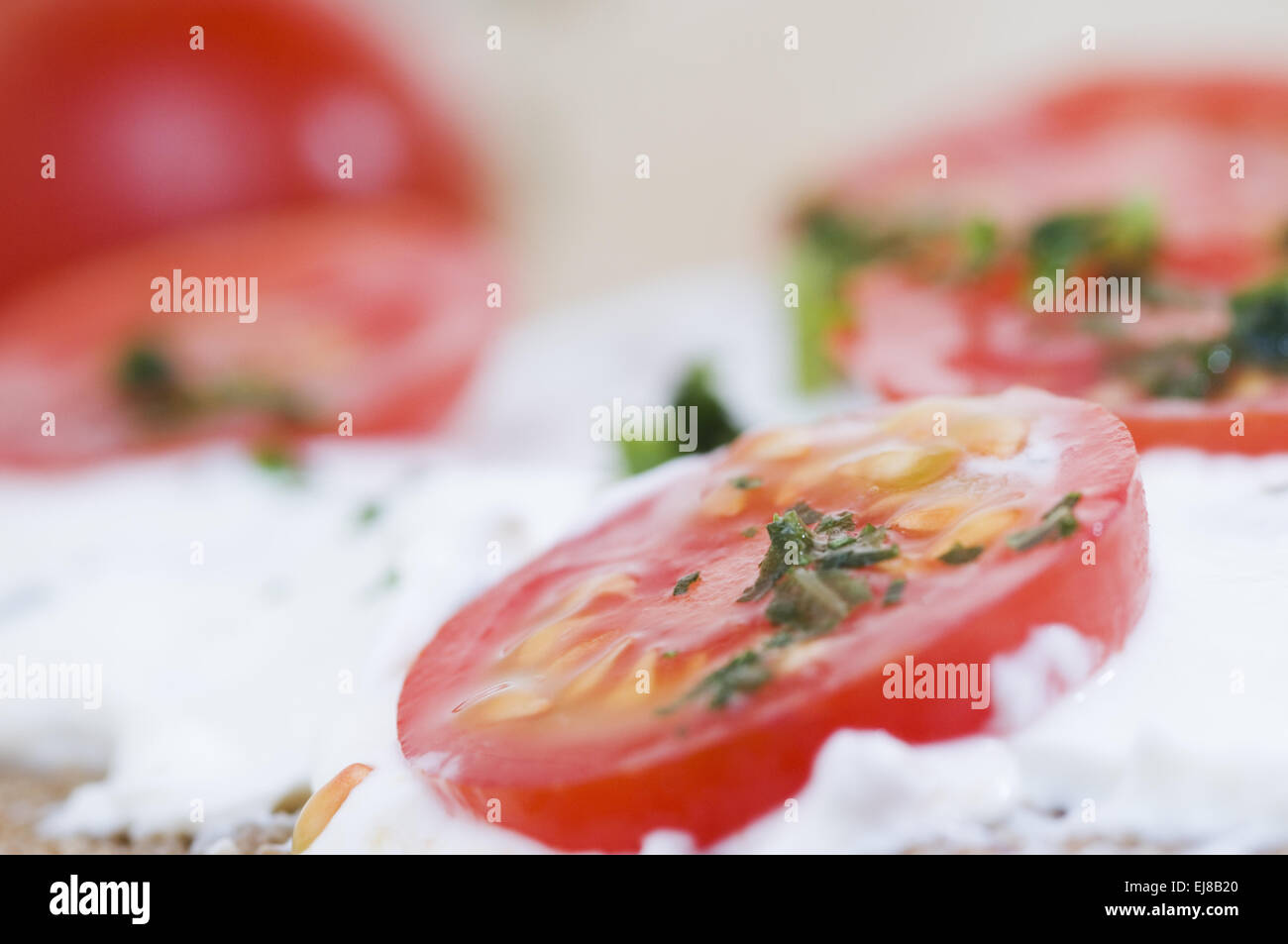 disk of tomatoe on quark Stock Photo - Alamy