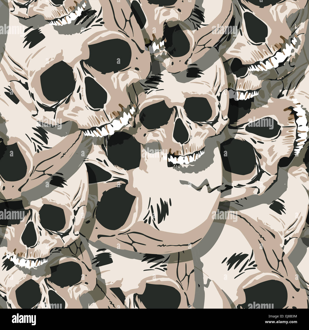 Grunge seamless skulls pattern Stock Photo - Alamy