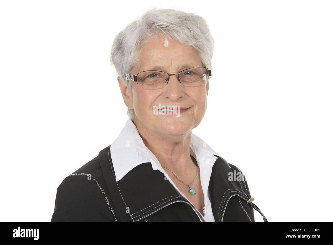 Happy smiling retired senior woman Stock Photo - Alamy