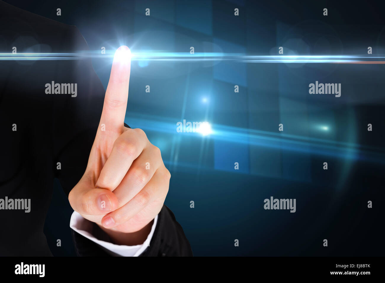 Finger pointing to light Stock Photo - Alamy