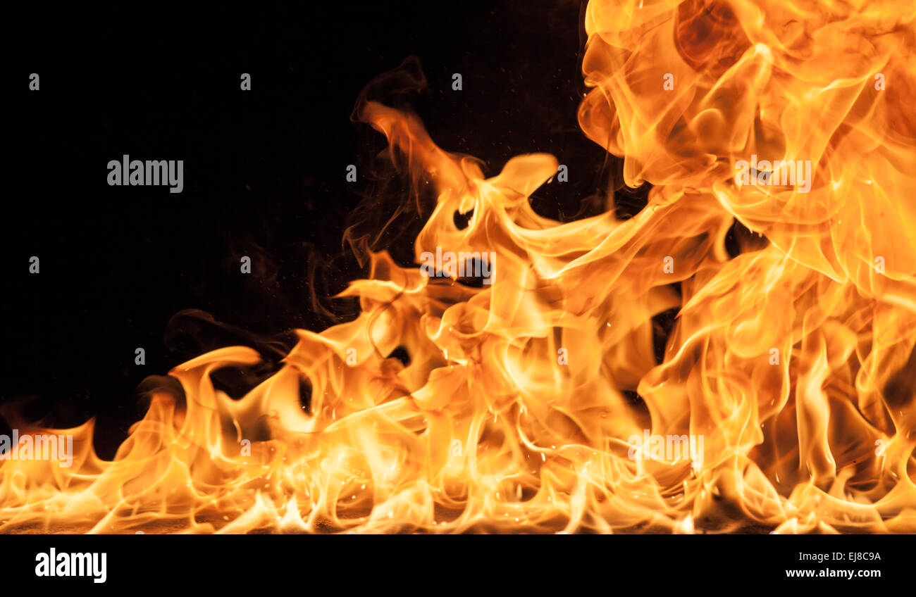 Beautiful stylish fire flames, close-up Stock Photo - Alamy