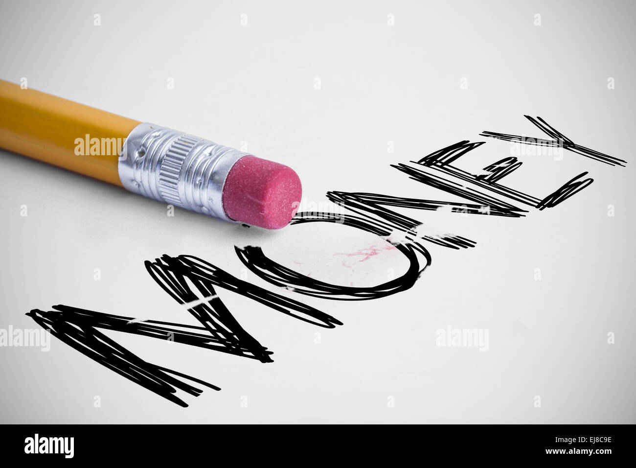 Money against pencil with an eraser Stock Photo - Alamy