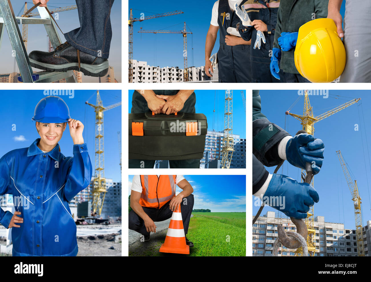 Collage of construction workers hi-res stock photography and images - Alamy