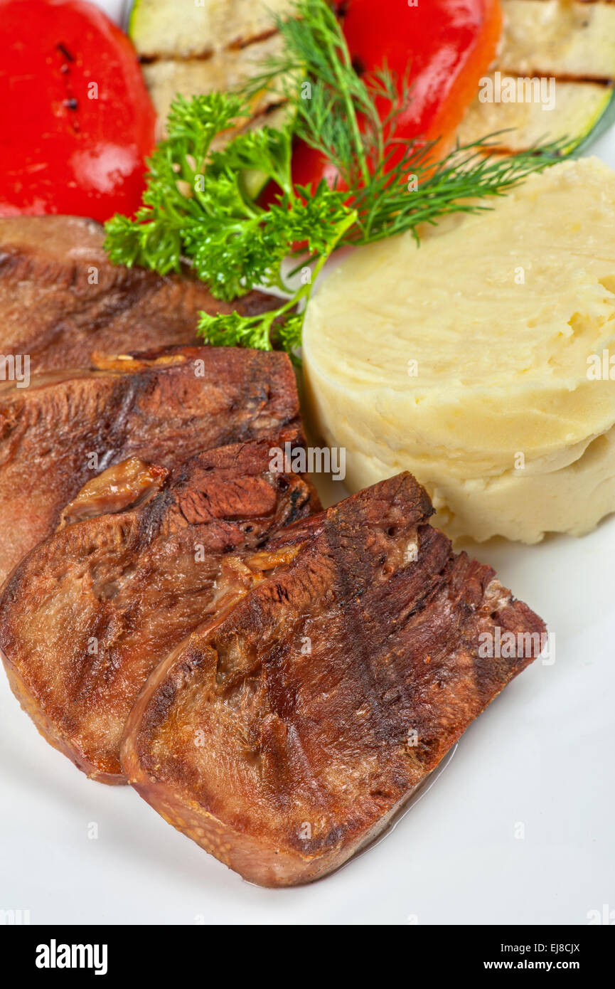 tongue with grilled vegetable Stock Photo - Alamy