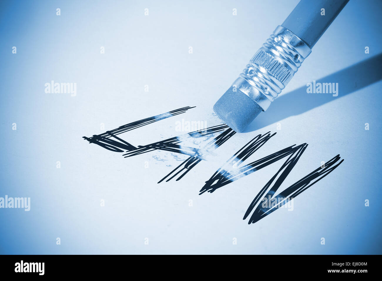 Pencil erasing the word Law Stock Photo - Alamy