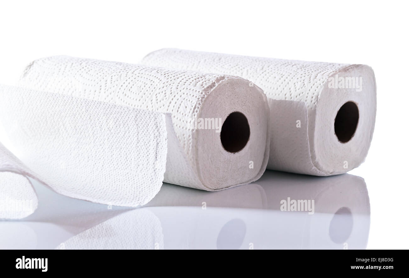paper towel isolated on white reflective background Stock Photo - Alamy