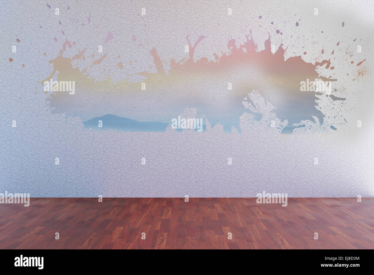 Splash showing desert landscape Stock Photo - Alamy