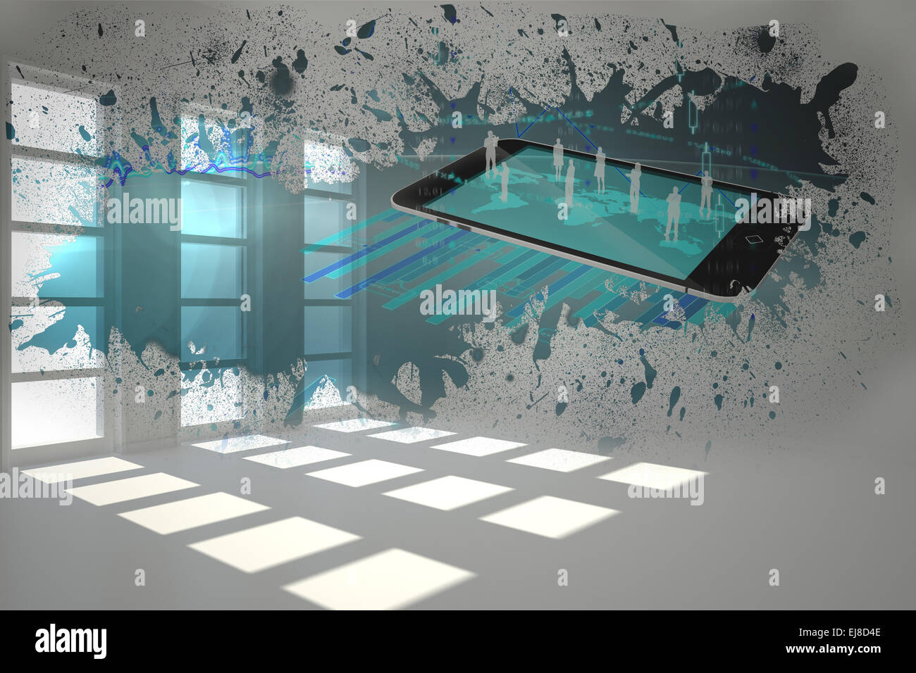 Splash showing global communication Stock Photo - Alamy