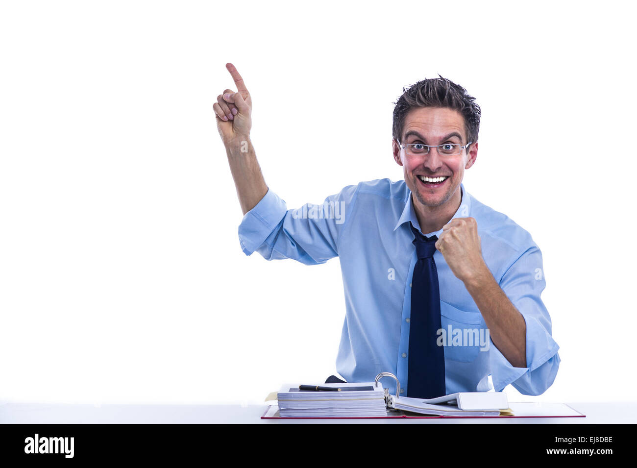 Business Man at Desk Stock Photo - Alamy